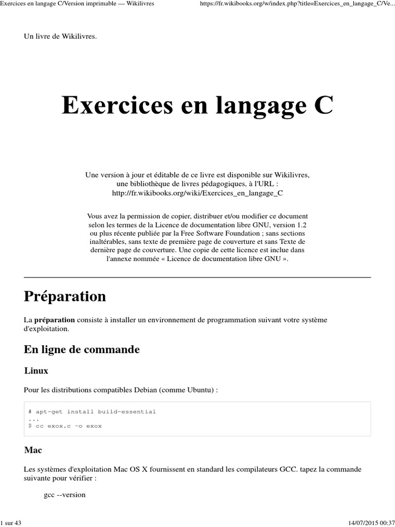 Exercices en Langage C | C (Langage de programmation) | Eclipse (Logiciel)