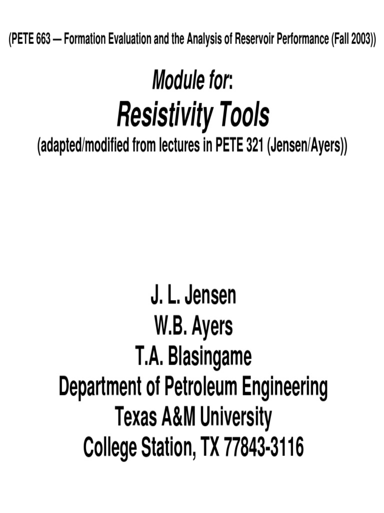Resistivity Tools: Module For | PDF | Geotechnical Engineering ...