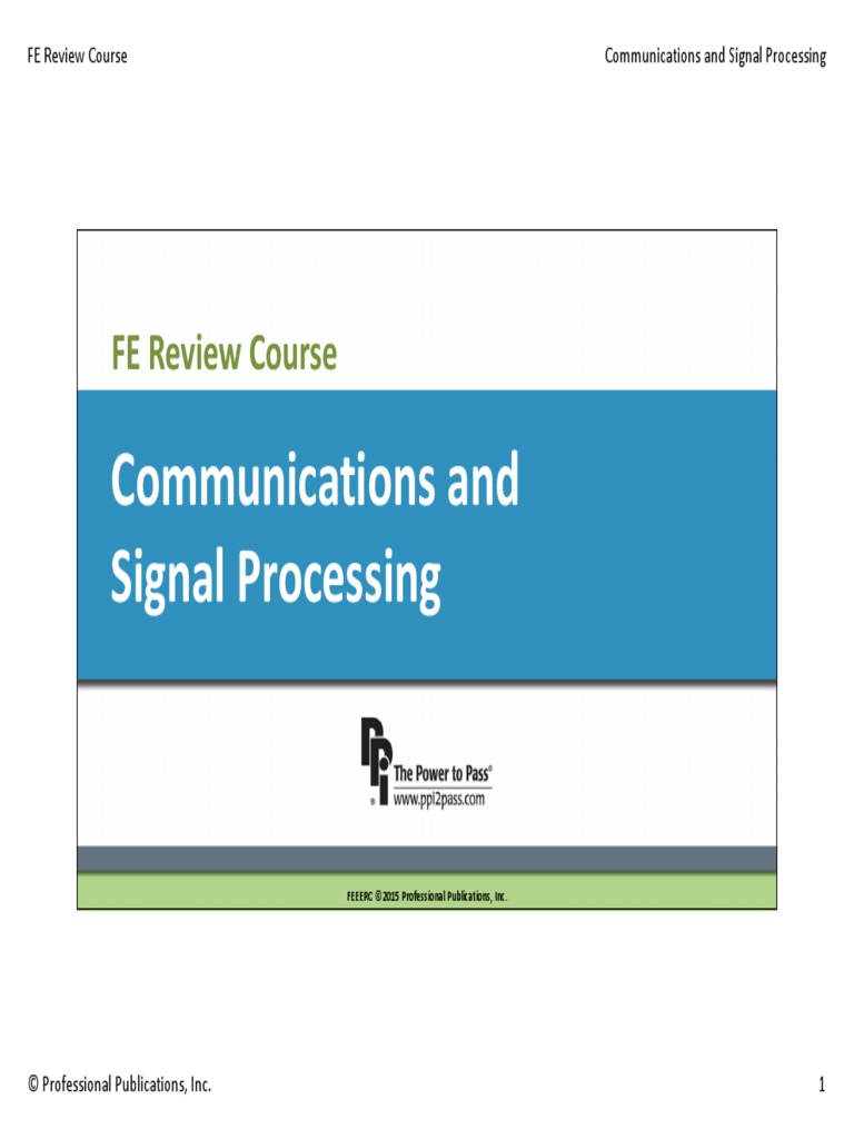 Communications and Signal Processing: FE Review Course | PDF ...