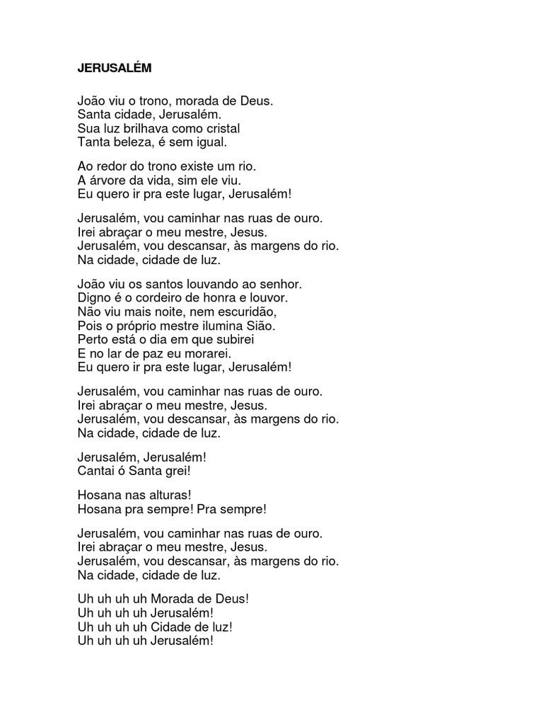 Jerusalém Letra | PDF