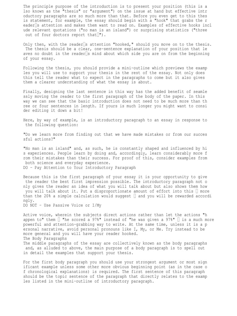 Essay Writing Guide PDF Essays Paragraph