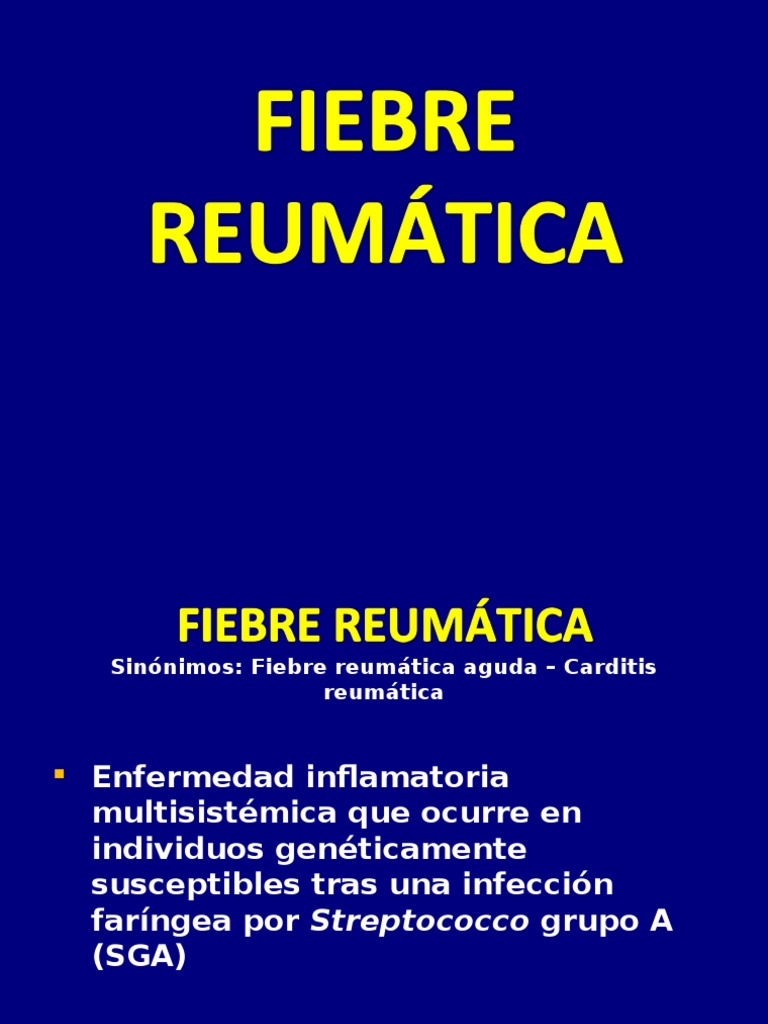 Fiebre Reumatica | Epidemiología | Especialidades Medicas