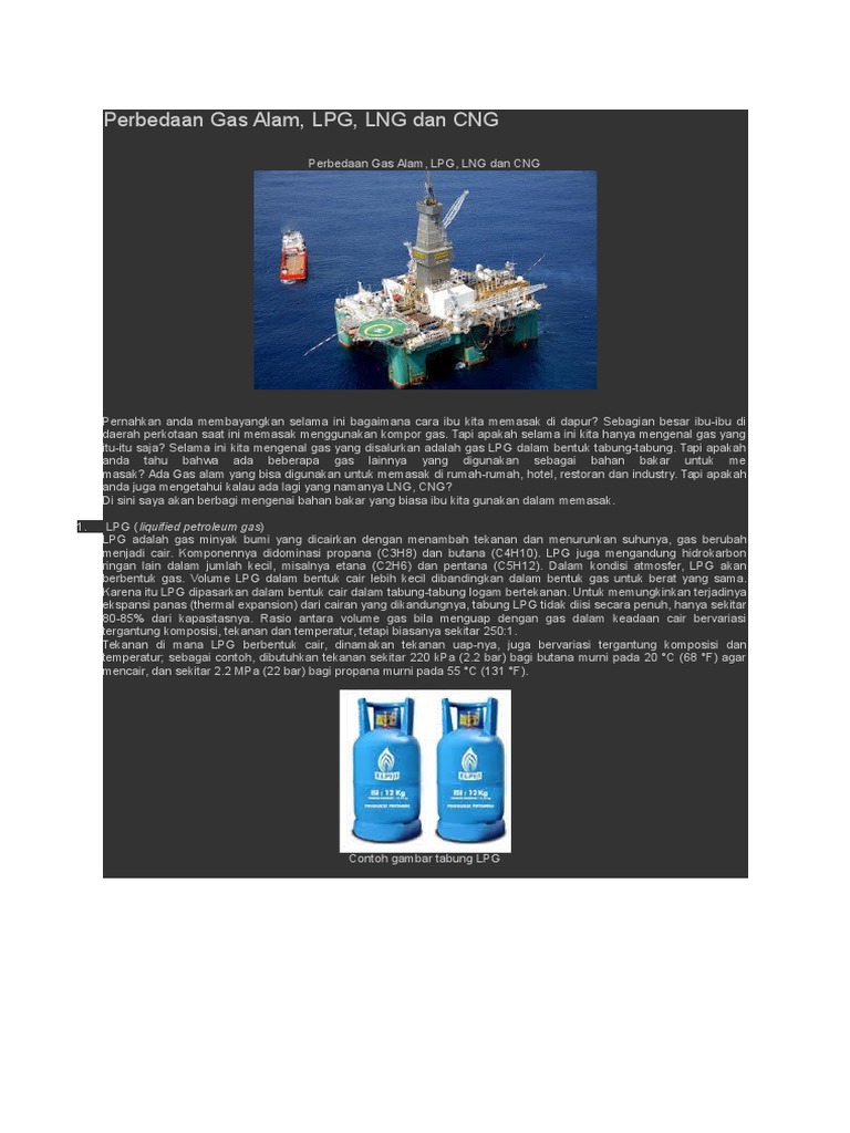 Perbedaan Gas Alam | PDF | Teknologi & Rekayasa
