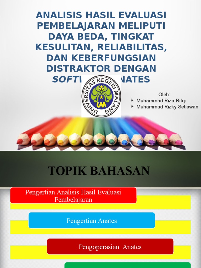 Analisis Evaluasi Pembelajaran dengan ANATES | PDF | Metode & Bahan Ajar