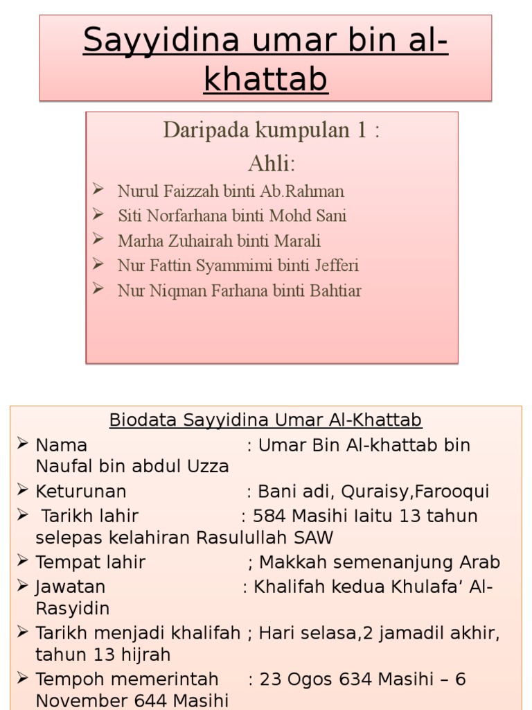 Sayyidina Umar Bin Al-Khattab | PDF