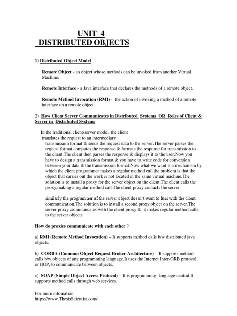 Remote Method Invocation Pdf Common Object Request Broker Architecture Method Computer 8298