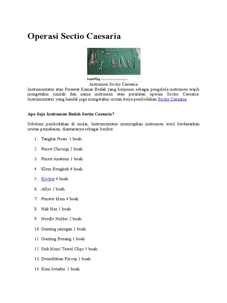 Operasi Sectio Caesaria | PDF