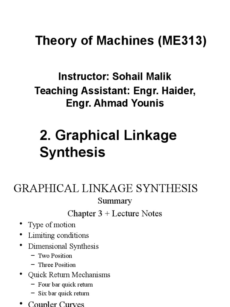 Graphical Linkage Synthesis Overview | PDF | Kinematics | Mechanics