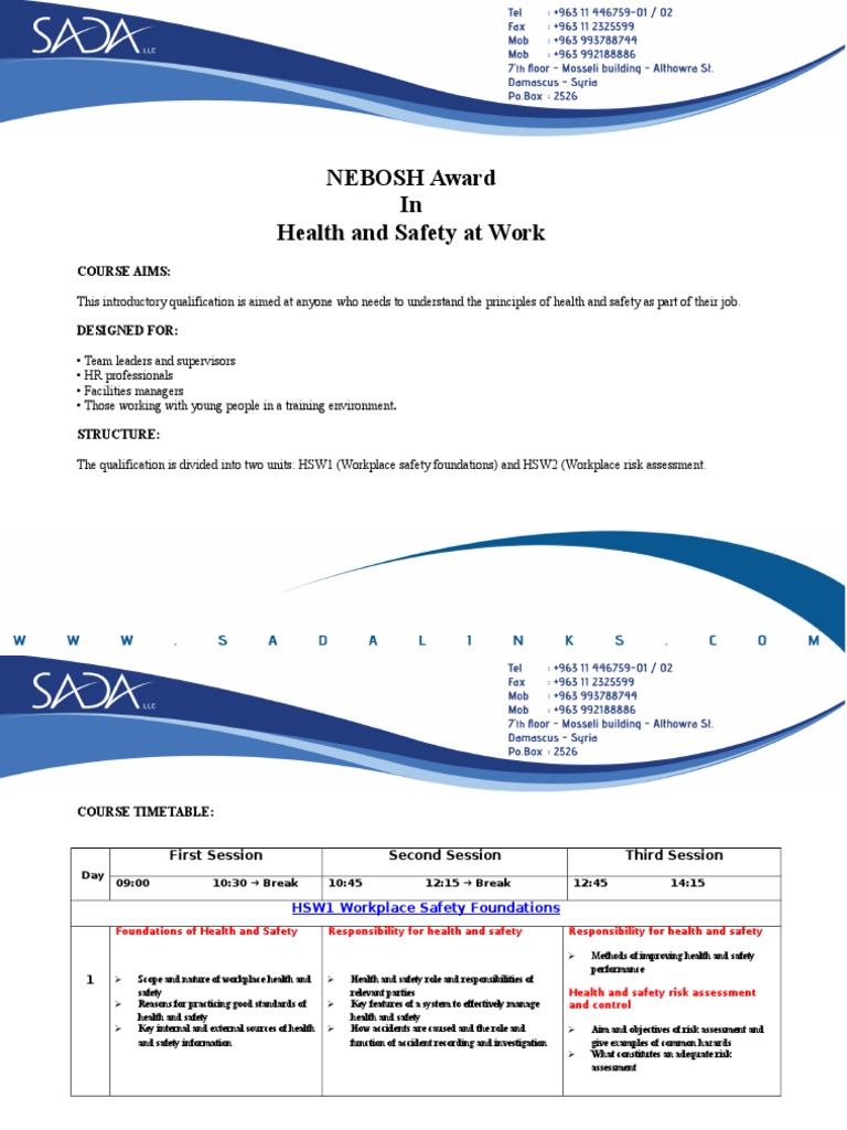 99290_nebosh hsw | Occupational Safety And Health | Safety