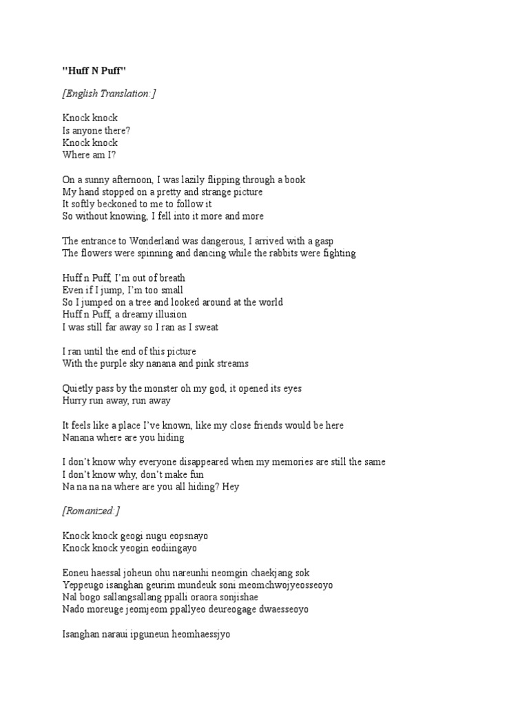 (English Translation:) : "Huff N Puff" | PDF | Leisure