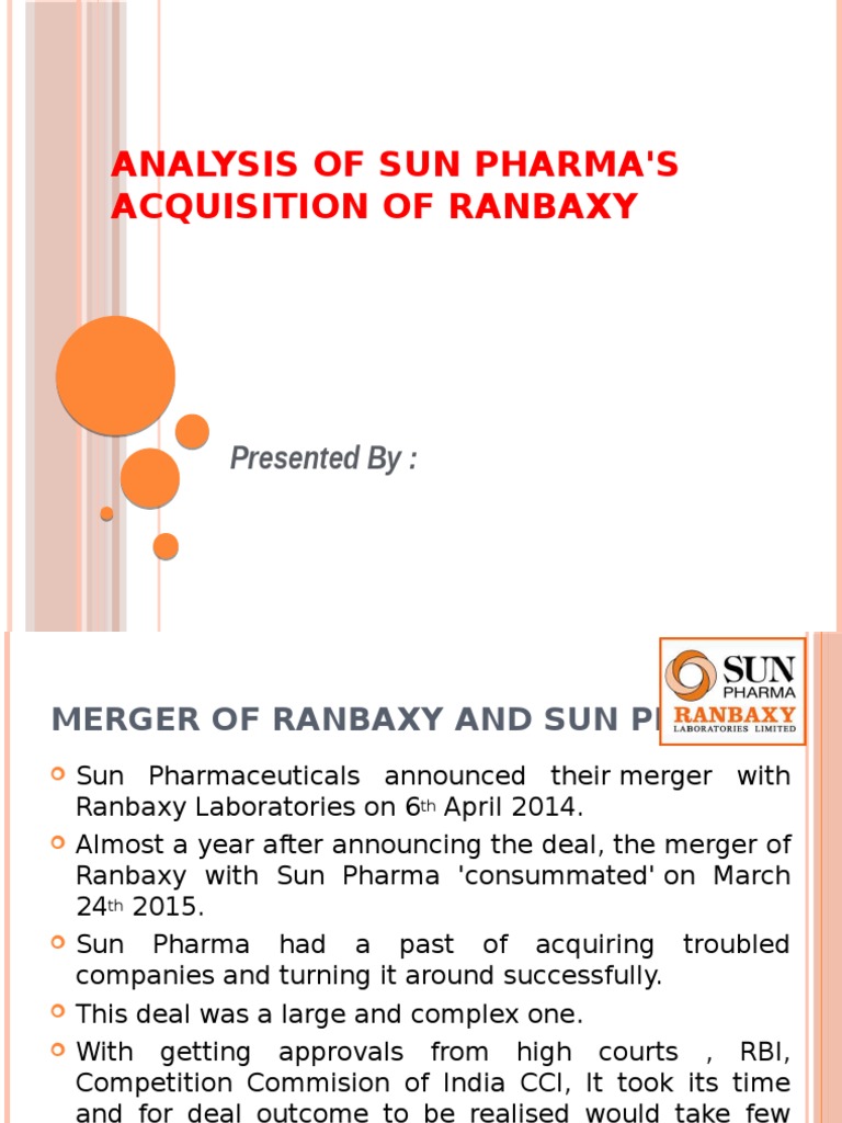 Pharma Merger: Sun Pharma & Ranbaxy | PDF | Pharmaceutical Industry ...