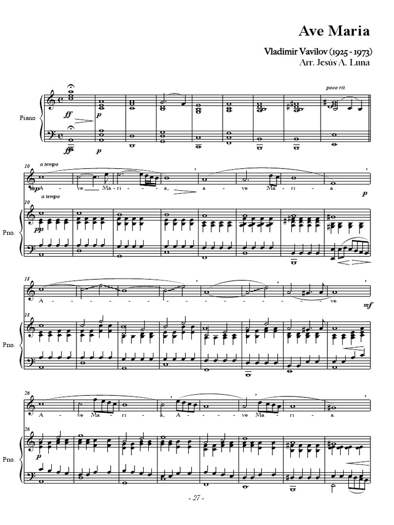 Ave Maria (Vladimir Vavilov - Atr. Caccini) | PDF