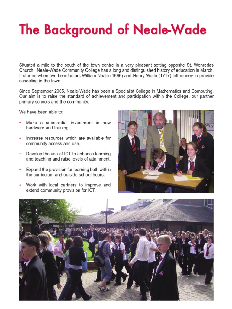 Neale-Wade Prospectus | PDF | Curriculum | Tutor