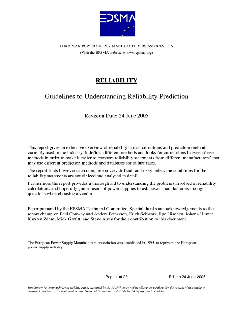 Understanding Reliability Prediction | PDF | Reliability Engineering ...