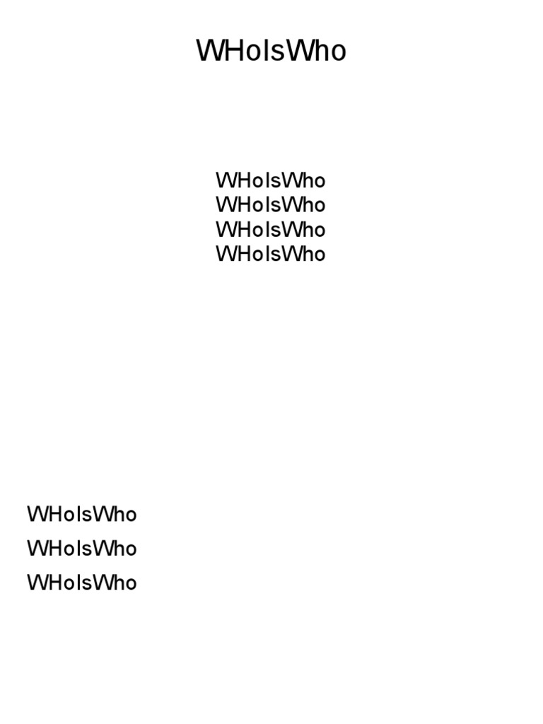 Whoiswho: Whoiswho Whoiswho Whoiswho Whoiswho | PDF | Career & Growth ...