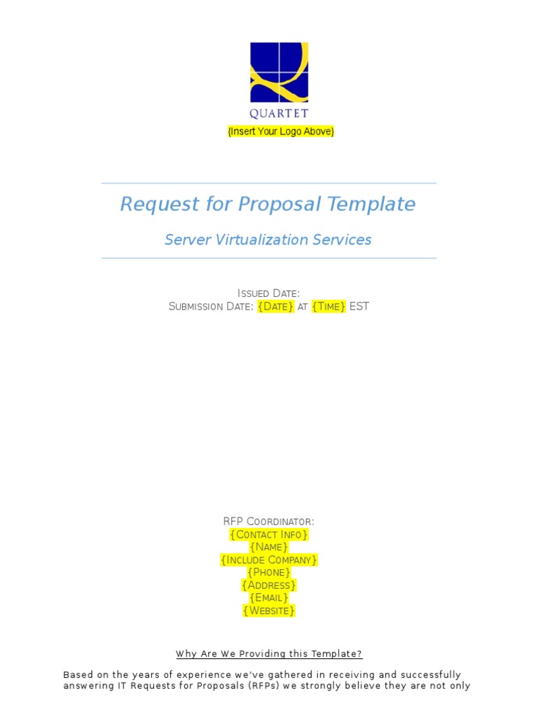 Server Virtualization RFP Template | PDF | Request For Proposal ...