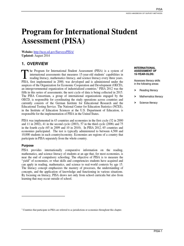 Pisa PDF | PDF | Programme For International Student Assessment ...