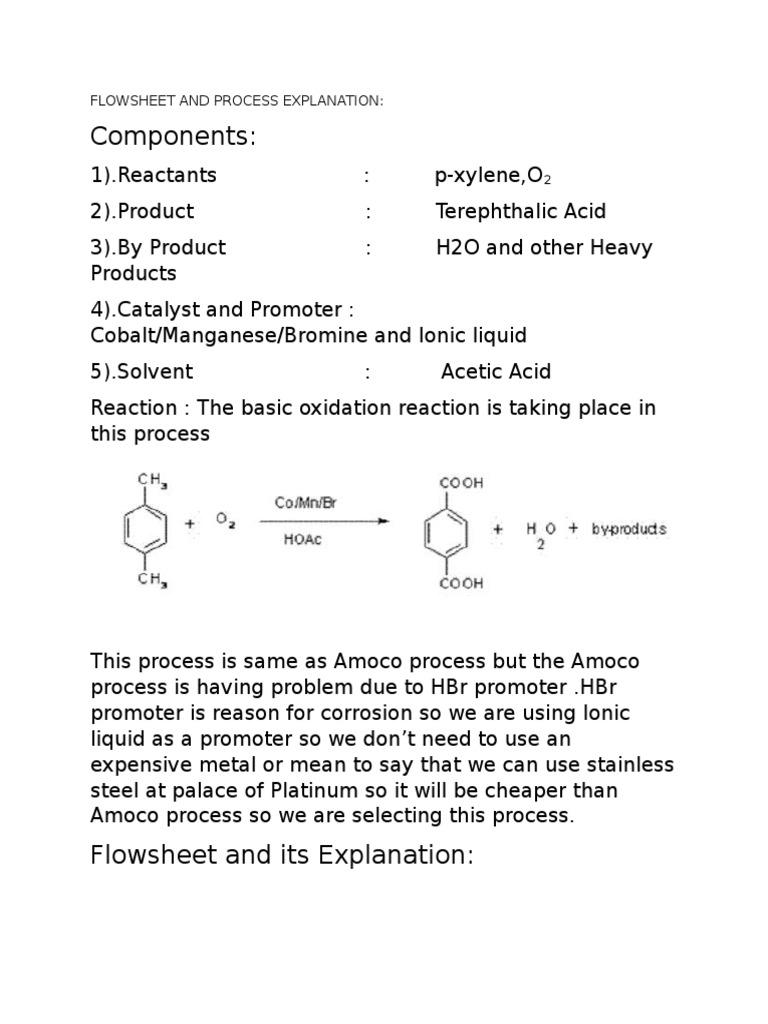 Flowsheet and Process Explanation | PDF