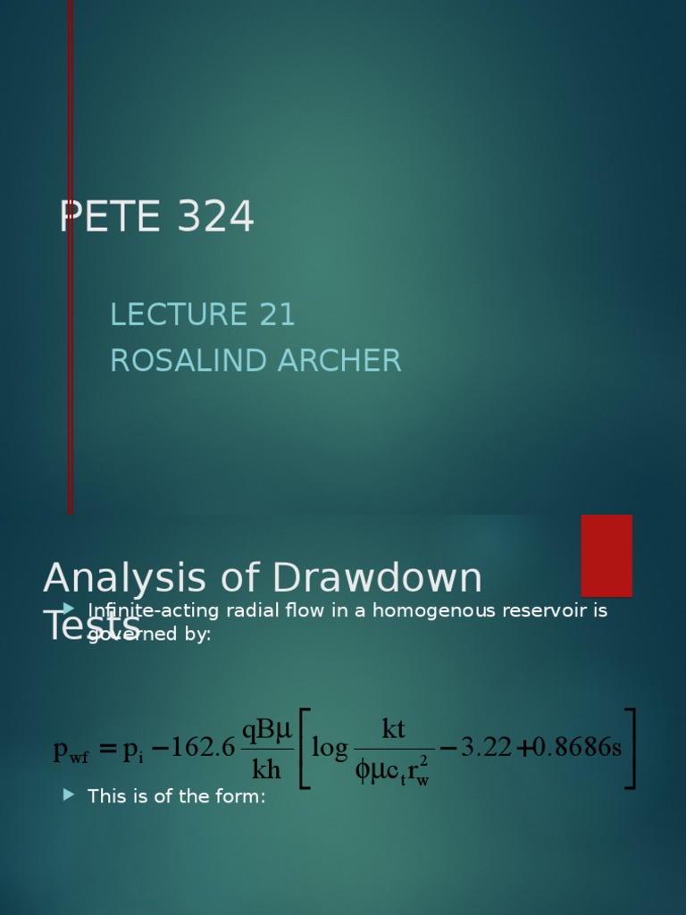 Drawdown and Buildup Test Analysis | PDF | Mechanical Engineering ...