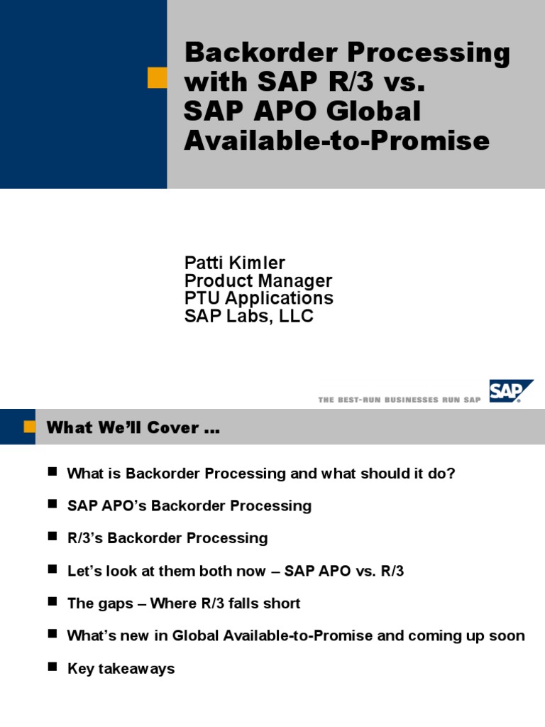 Gatp BOP Comp | Supply Chain Management | Sap Se