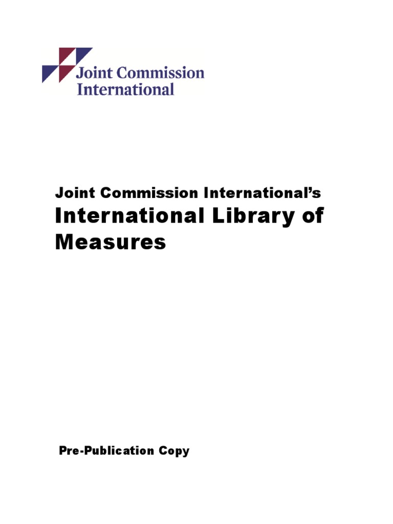 Jci International Library Of Measures Pdf Joint Commission