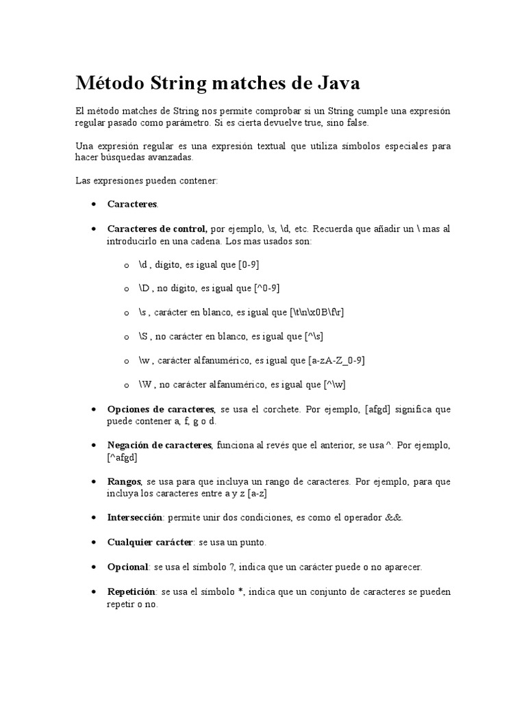 003 Método String Matches de Java | PDF | Programación de computadoras ...
