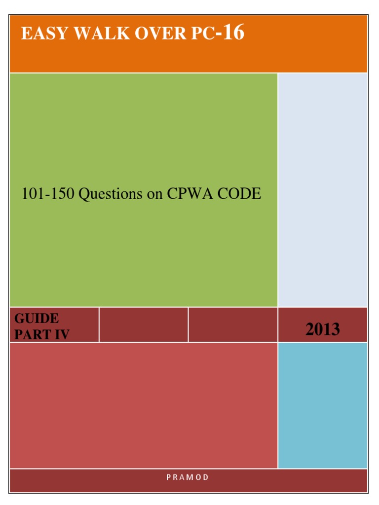 CPWA Code: Key Concepts and Queries | PDF | Cheque | Debits And Credits