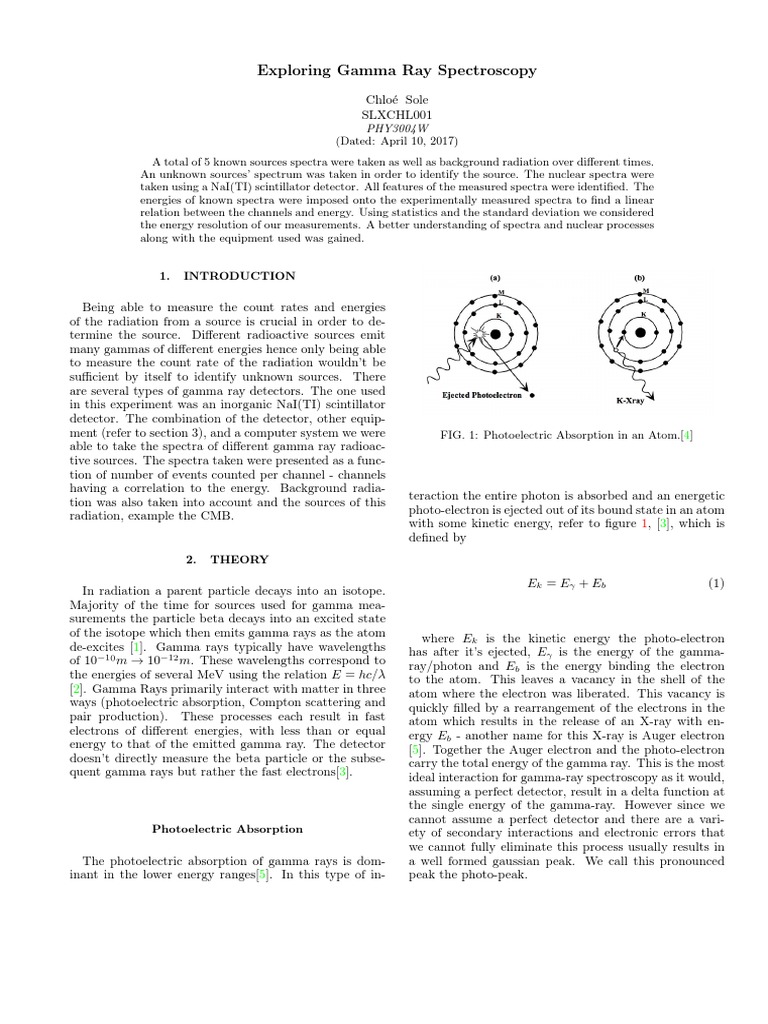 Exploring Gamma Ray | PDF | Gamma Ray | Photoelectric Effect