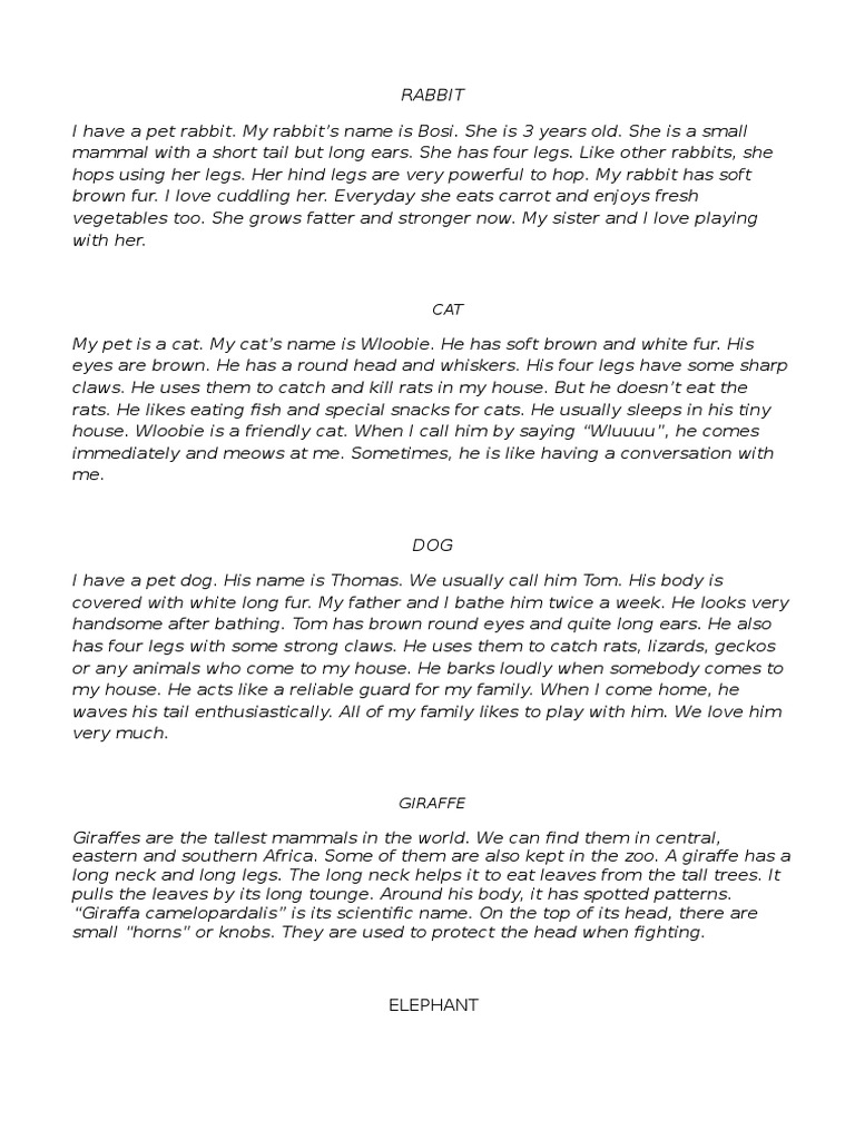 Contoh Recount Text | Download Free PDF | Giraffe | Elephant