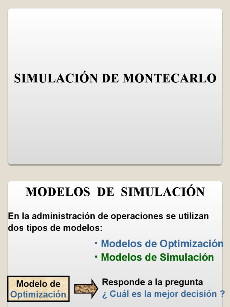 Simulación de Montecarlo | PDF | Simulación | Distribución de probabilidad