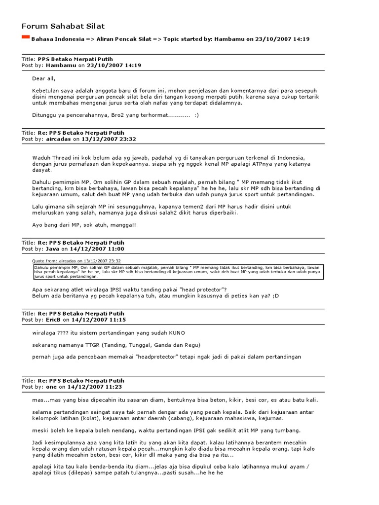 PPS Betako Merpati Putih | PDF