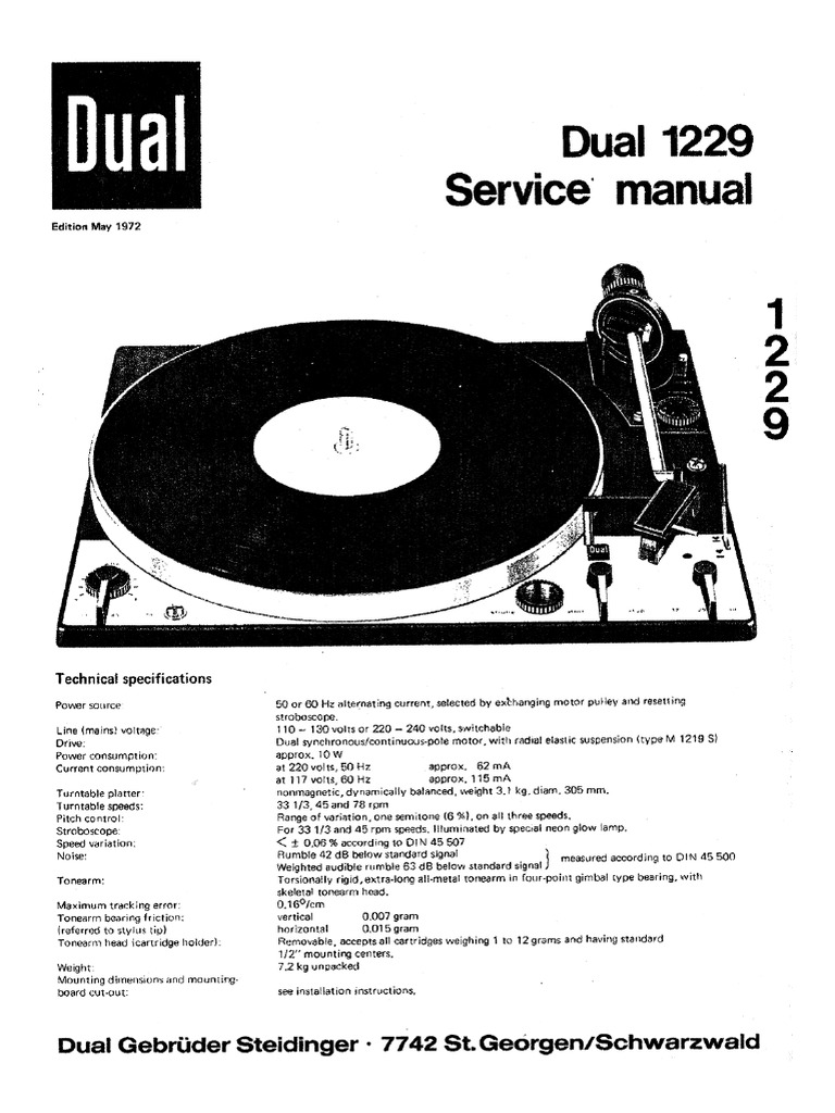 Dual 1229 Turntable | PDF