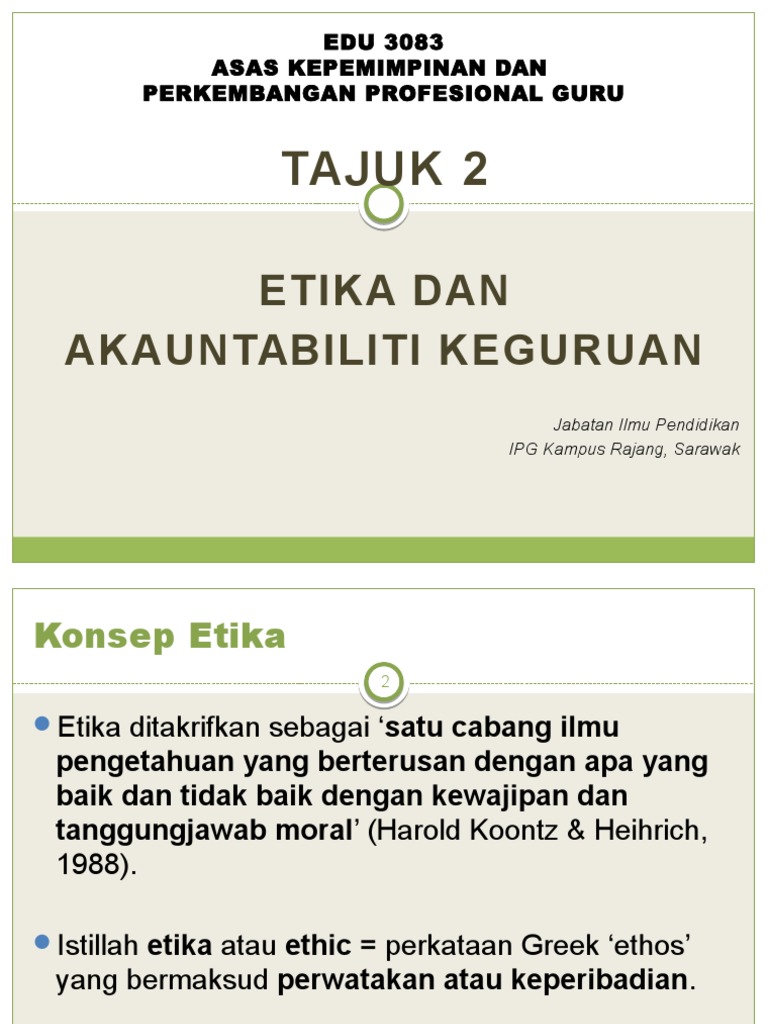 Kod Etika Dan Akauntabiliti Keguruan | PDF