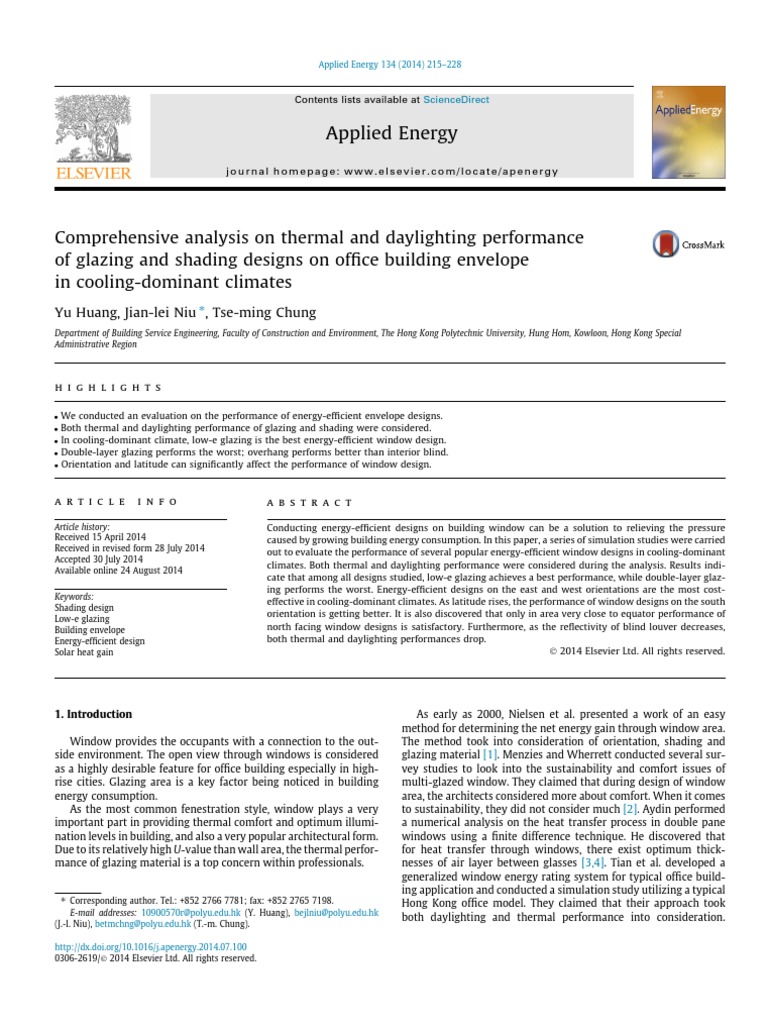 Comprehensive Analysis On Thermal and Daylighting Performance | PDF ...
