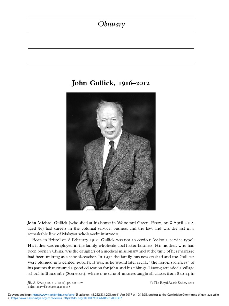 John Gullick 19162012 | PDF