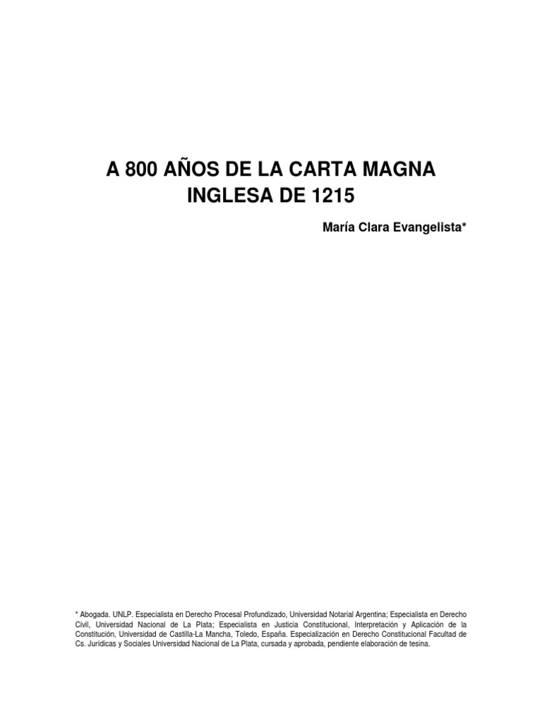 Carta Magna | PDF | Habeas corpus | Constitución