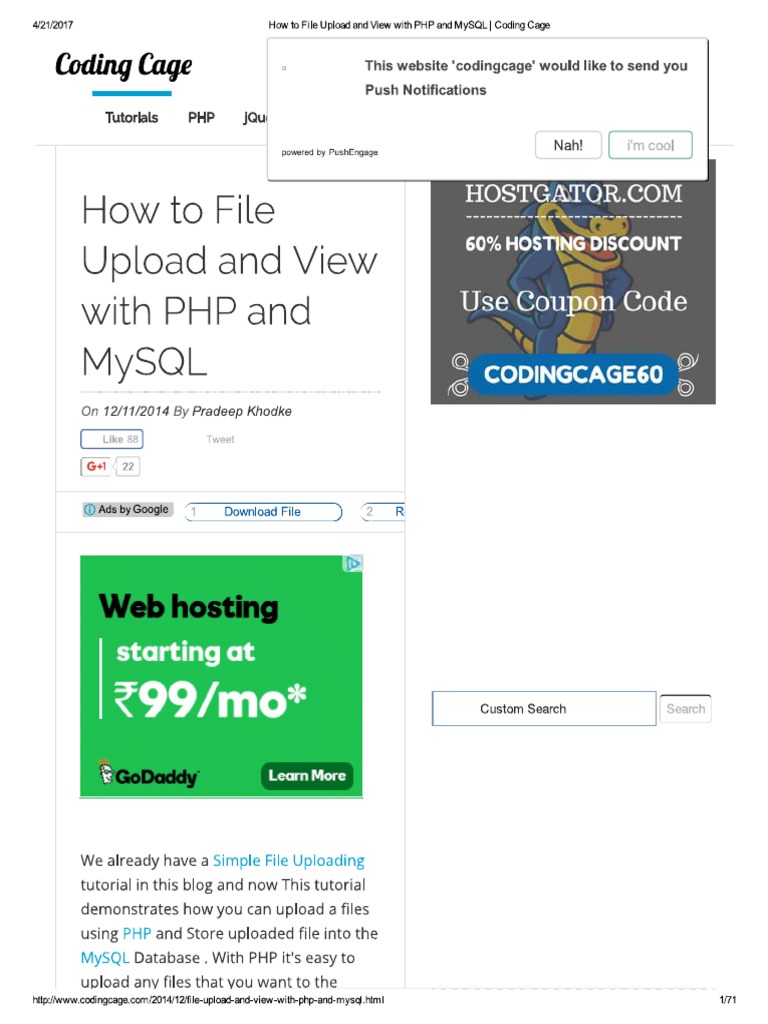 How To File Upload And View With Php And Mysql Coding Cage Pdf 