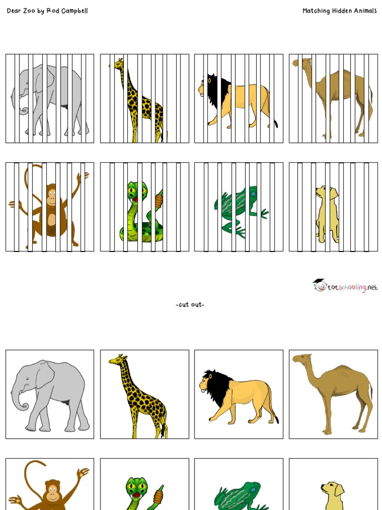 Dear Zoo - Hidden Animals Matching | PDF