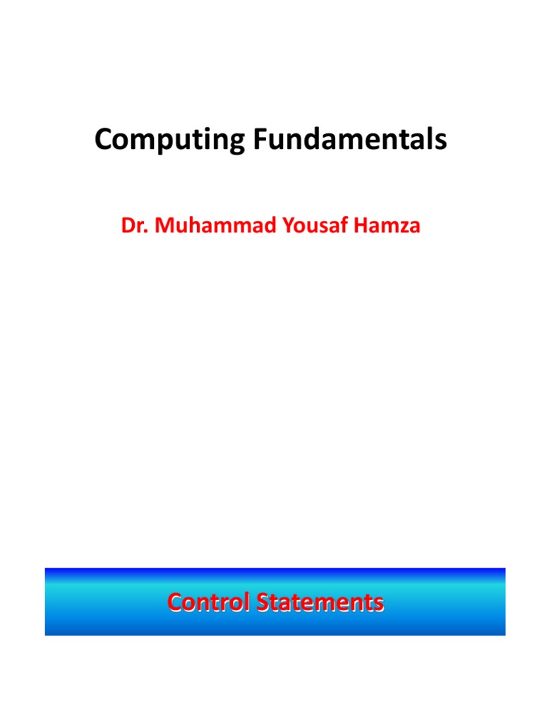 Computing Fundamentals: Dr. Muhammad Yousaf Hamza | PDF | Integer (Computer Science) | Integer