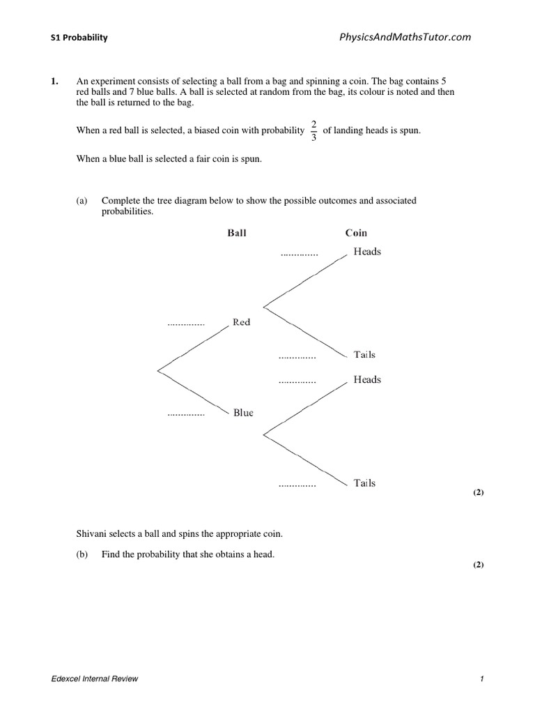 S1 Probability | PDF | Fraction (Mathematics) | Randomness