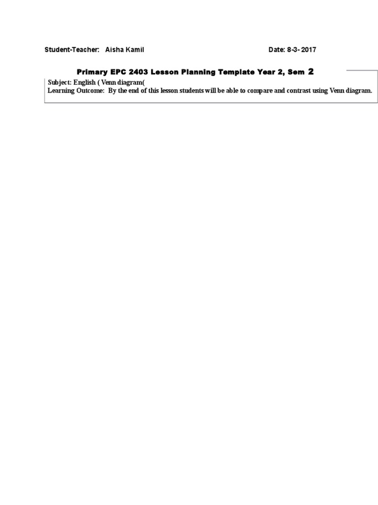 Venn Diagram | PDF | Lesson Plan | Teaching