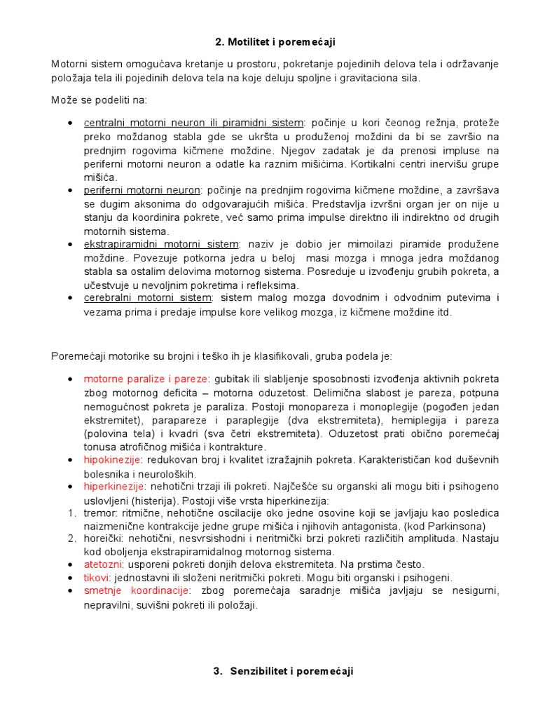 Neurologija - Moja Skripta | PDF