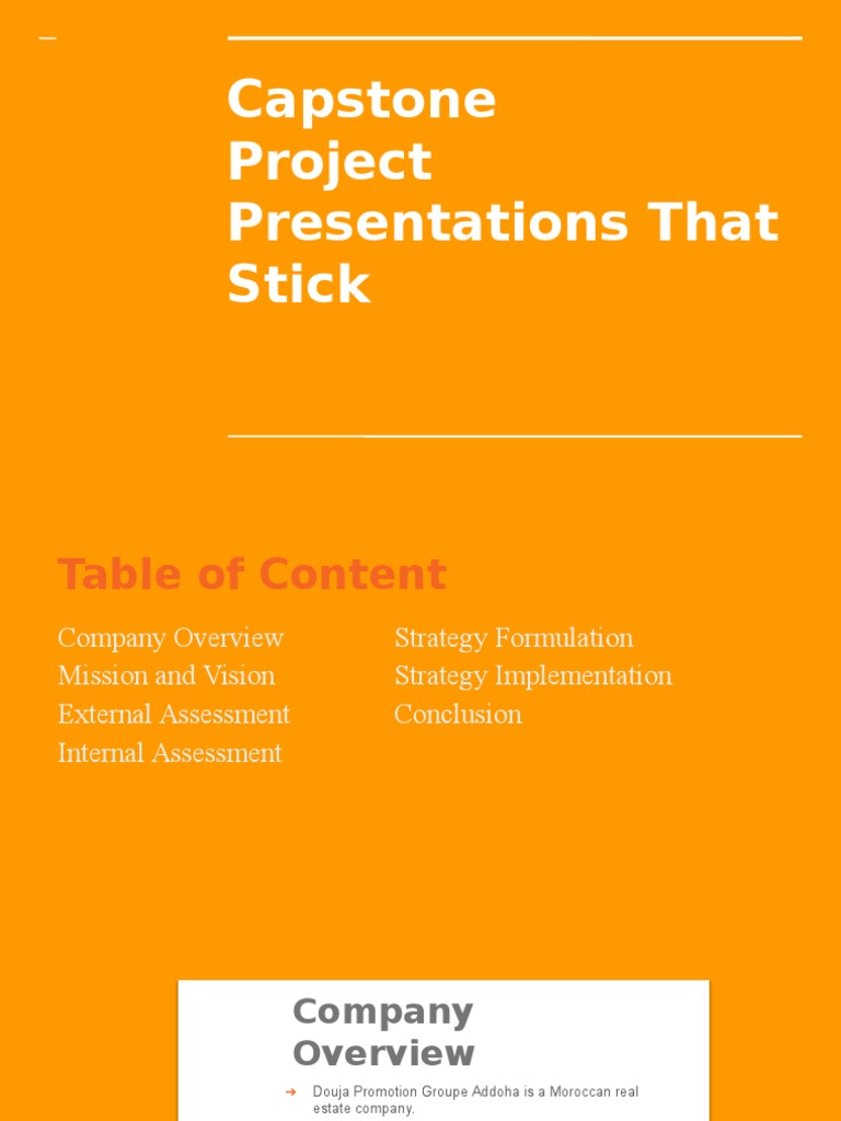 Capstone Project Presentations That Stick | PDF