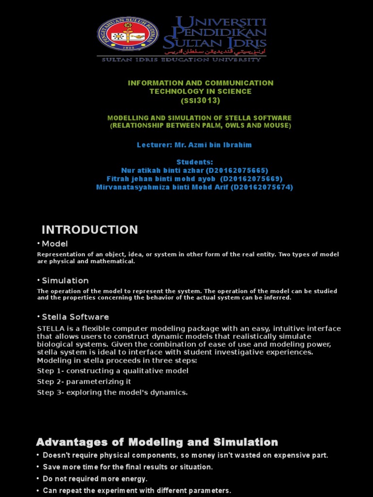 Stella Software | Simulation | Usability