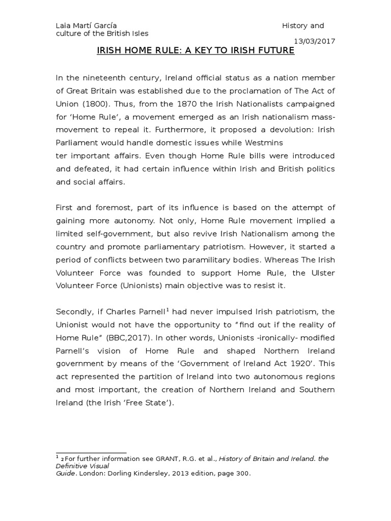 Irish Home Rule: A Key To Irish Future | PDF | Northern Ireland | Irish ...