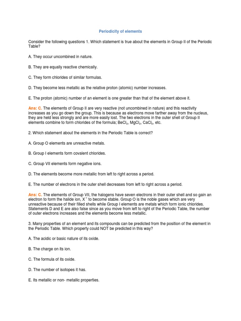 Csec Chemistry Notes 2 | PDF | Chemical Elements | Periodic Table
