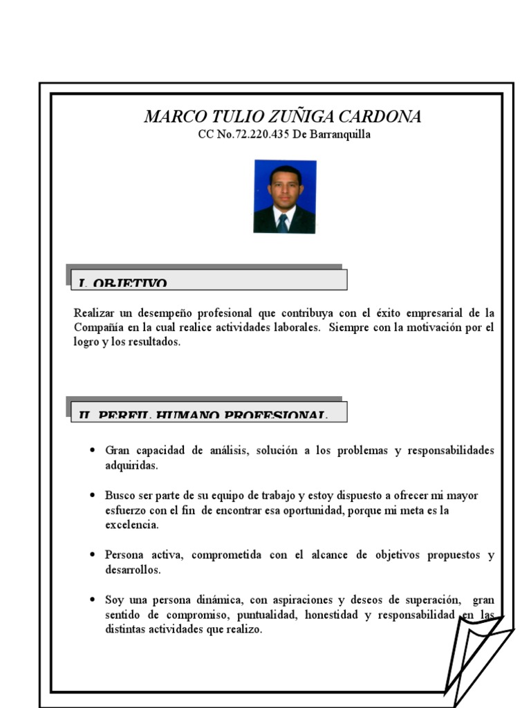 Hoja de Vida Marcos | PDF