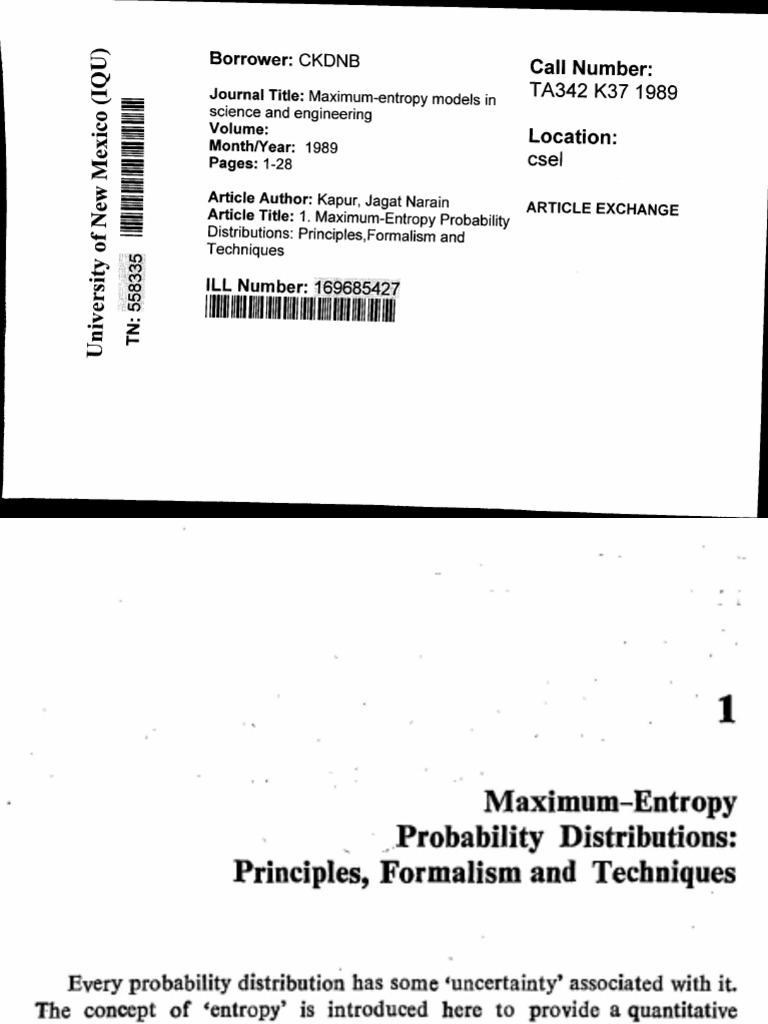Maximum-Entropy Probability Distributions Principles, Formalism and ...
