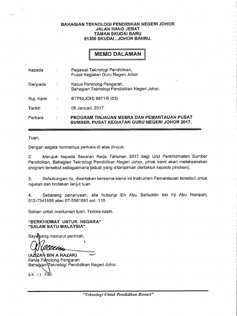 Surat Arahan Pemantauan | PDF