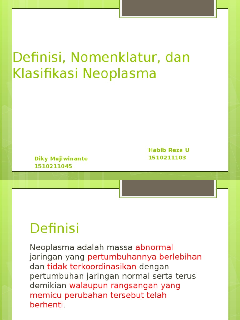 Definisi dan Klasifikasi Neoplasma | PDF